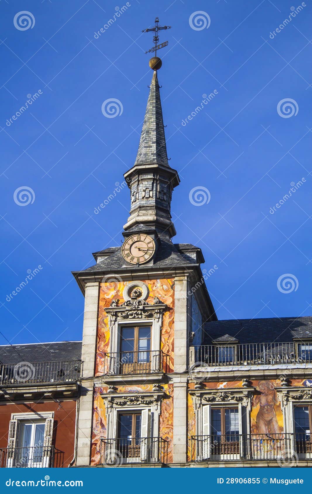Clock tower stock image. Image of stone, sphere, square - 28906855