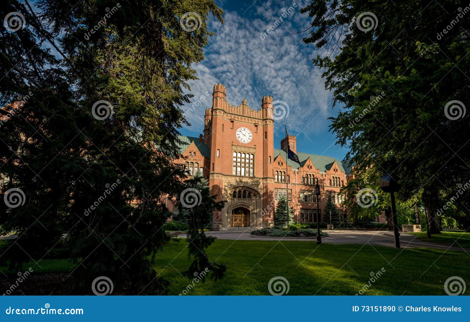 Clock Tower of an Admin Building in Idaho Stock Photo - Image of ...