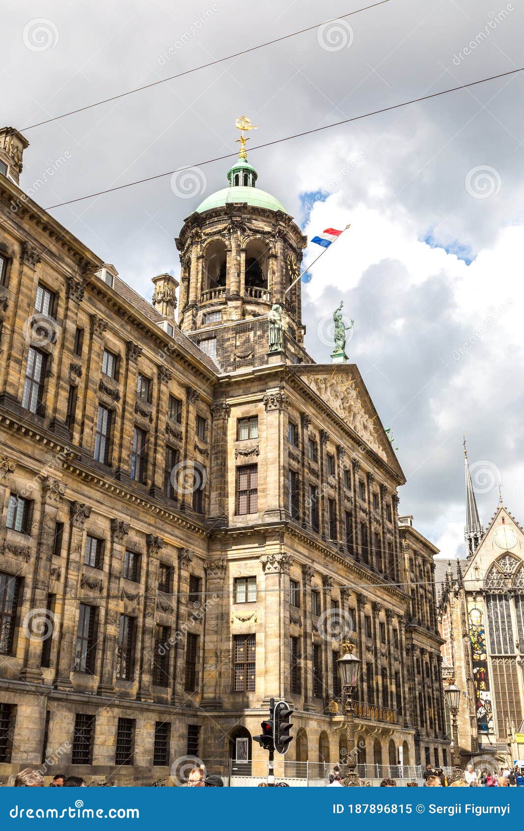 Clock tower in Amsterdam editorial image. Image of landmark - 187896815