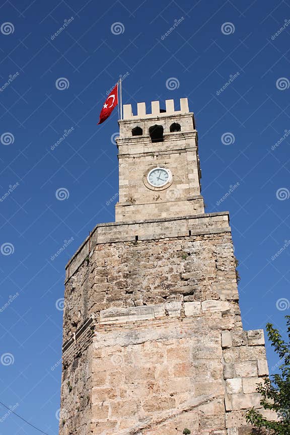 Clock Tower, Antalya, Turkey Stock Image - Image of ancient, turkish ...
