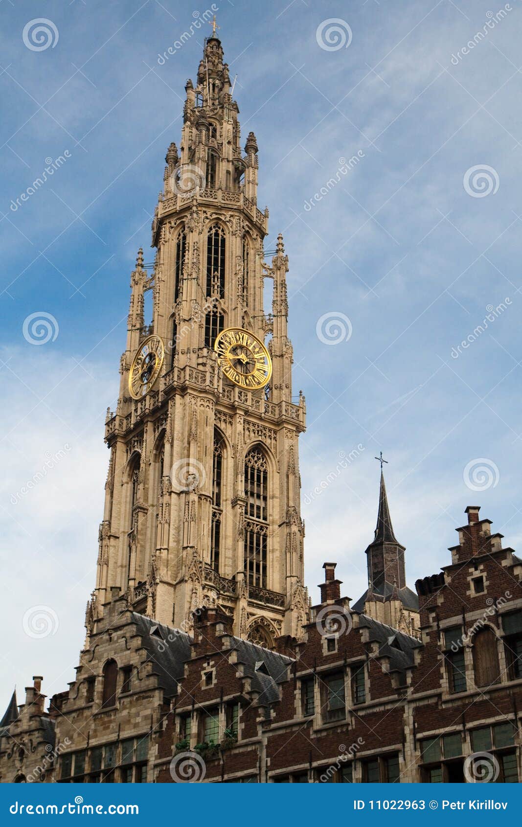 Clock Tower of Antwerpen, Belgium Stock Image - Image of antwerpen ...