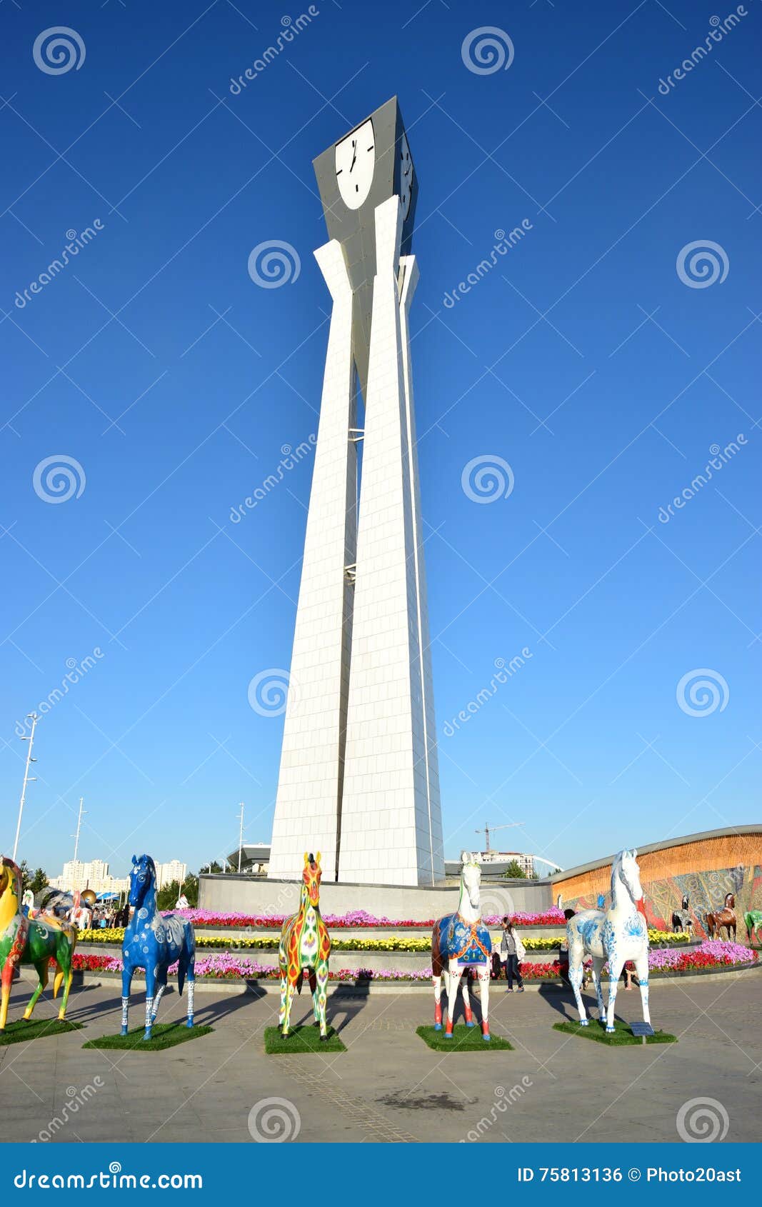 A clock tower in Astana editorial photo. Image of monument - 75813136