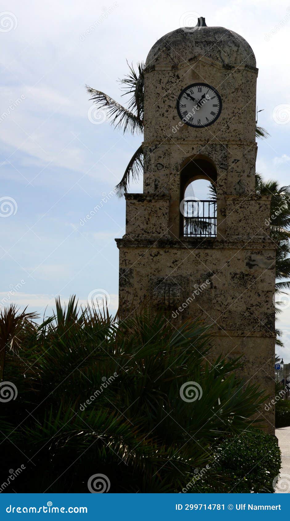Clock Tower at the Atlantic in the Town Palm Beach, Florida Stock Image ...