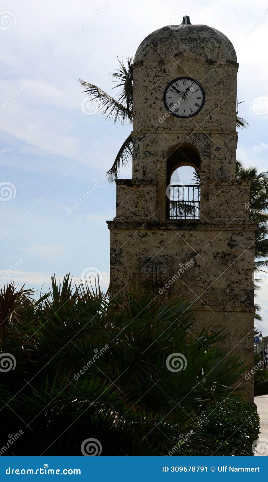 Clock Tower at the Atlantic in the Town Palm Beach, Florida Stock Image ...