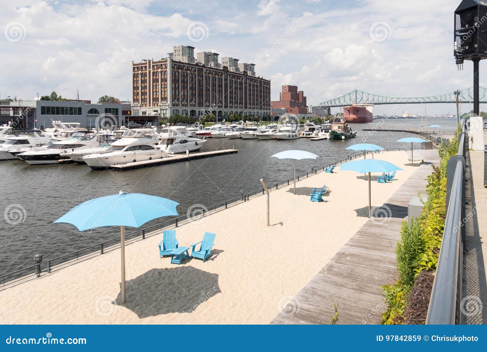 Clock Tower Beach Old Port in Montreal Canada Stock Image - Image of ...