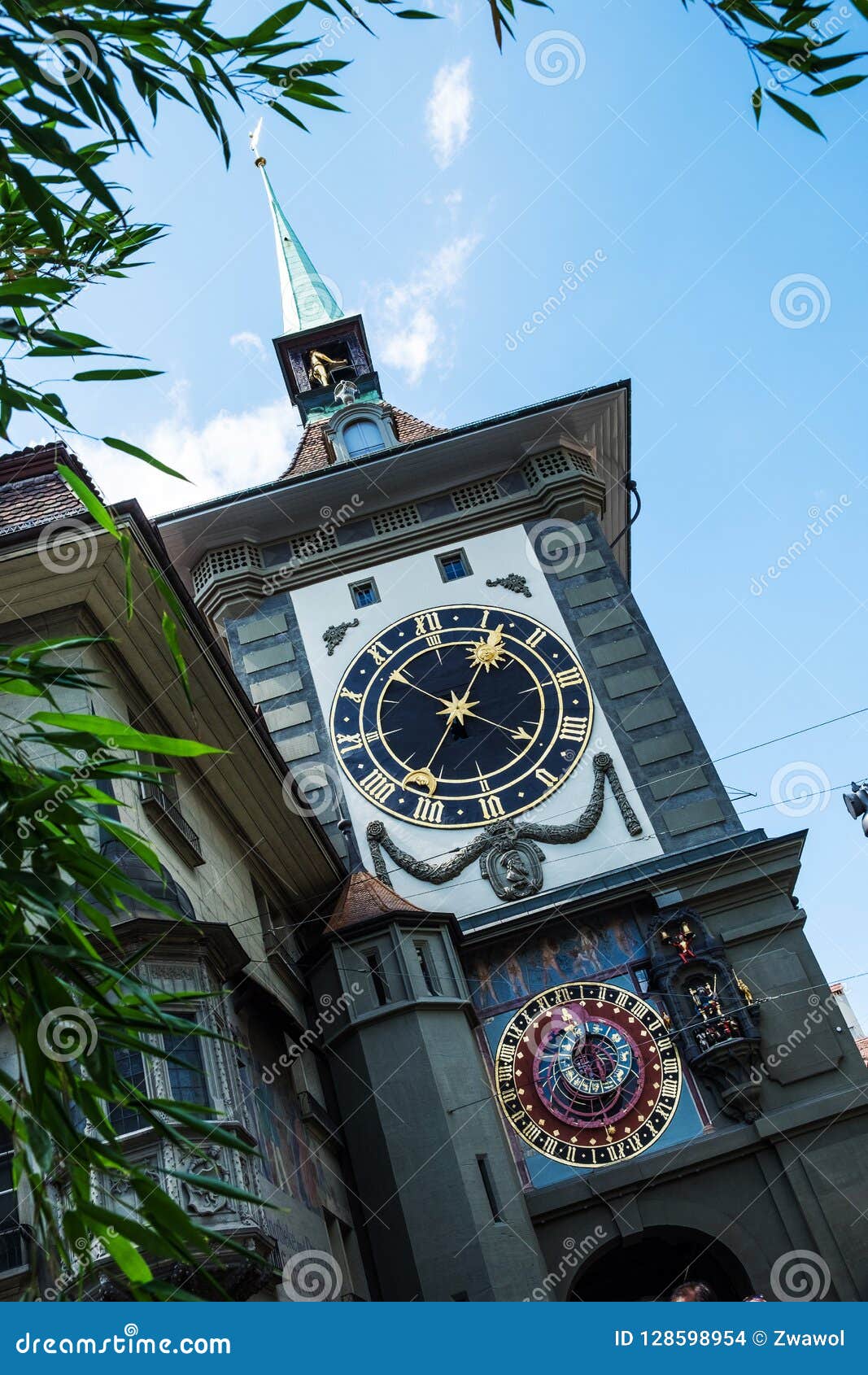 Clock tower Bern stock photo. Image of panoramic, town - 128598954