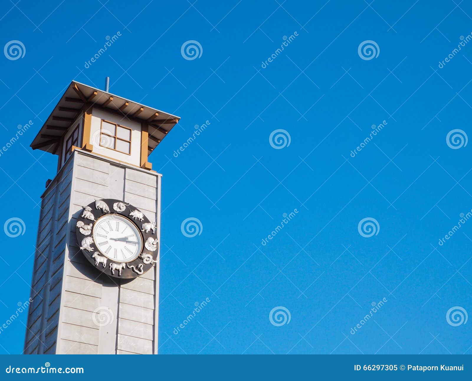 Clock Tower in the Blue Background Stock Image - Image of landmark ...