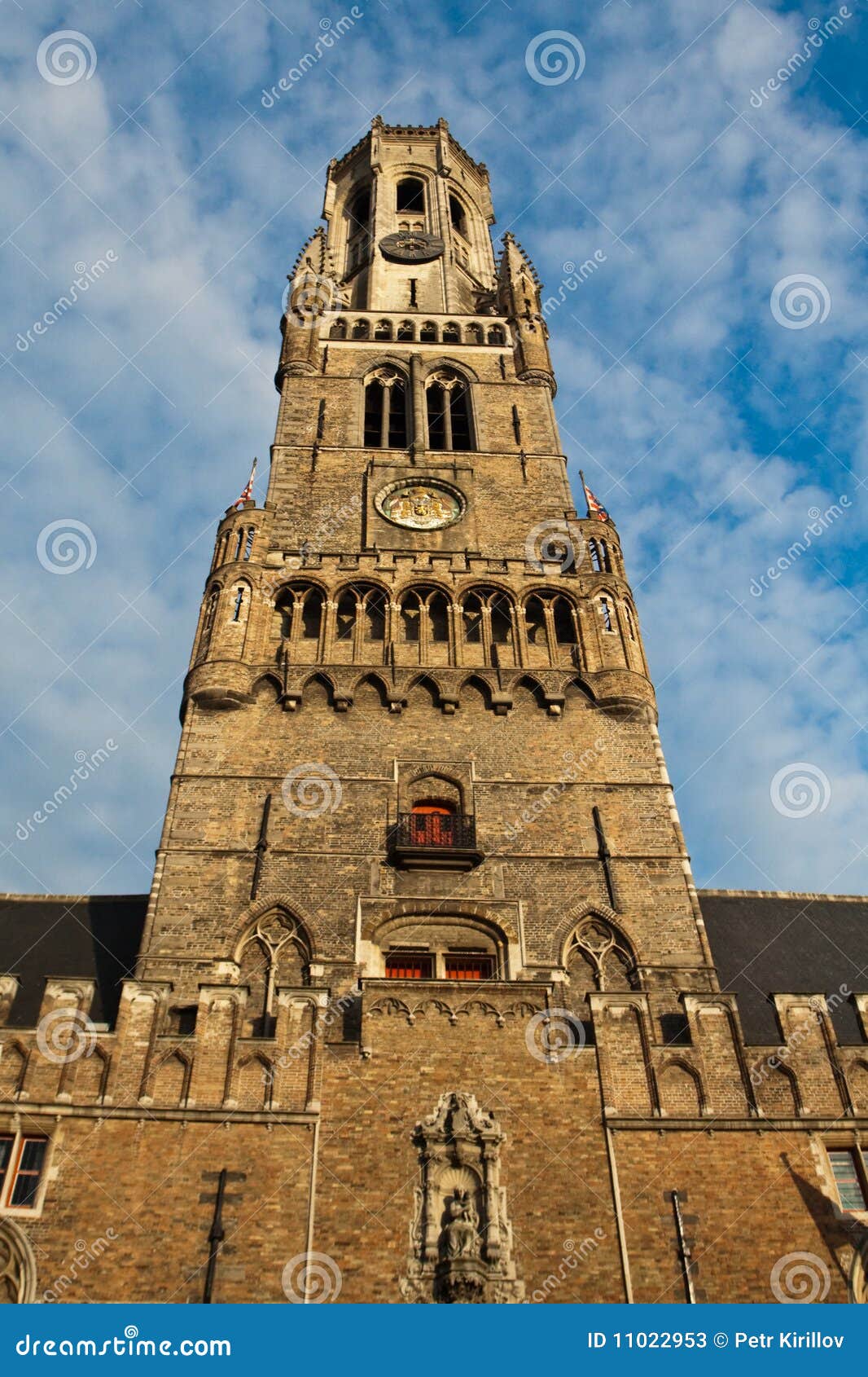 Clock Tower in Brugge, Belgium Stock Image - Image of market, exterior ...