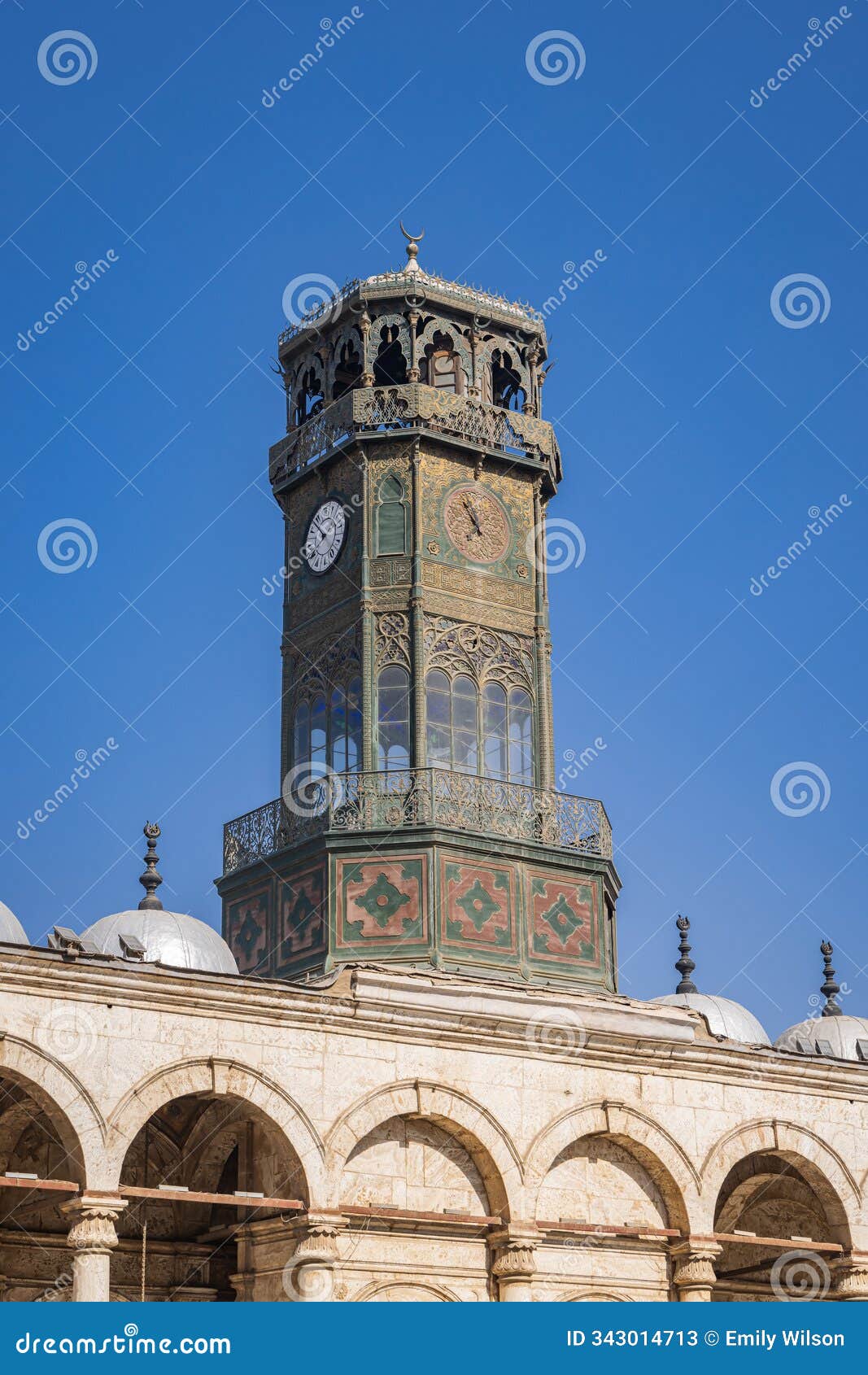 Clock Tower on the Cairo Citadel Stock Image - Image of lower, fortress ...