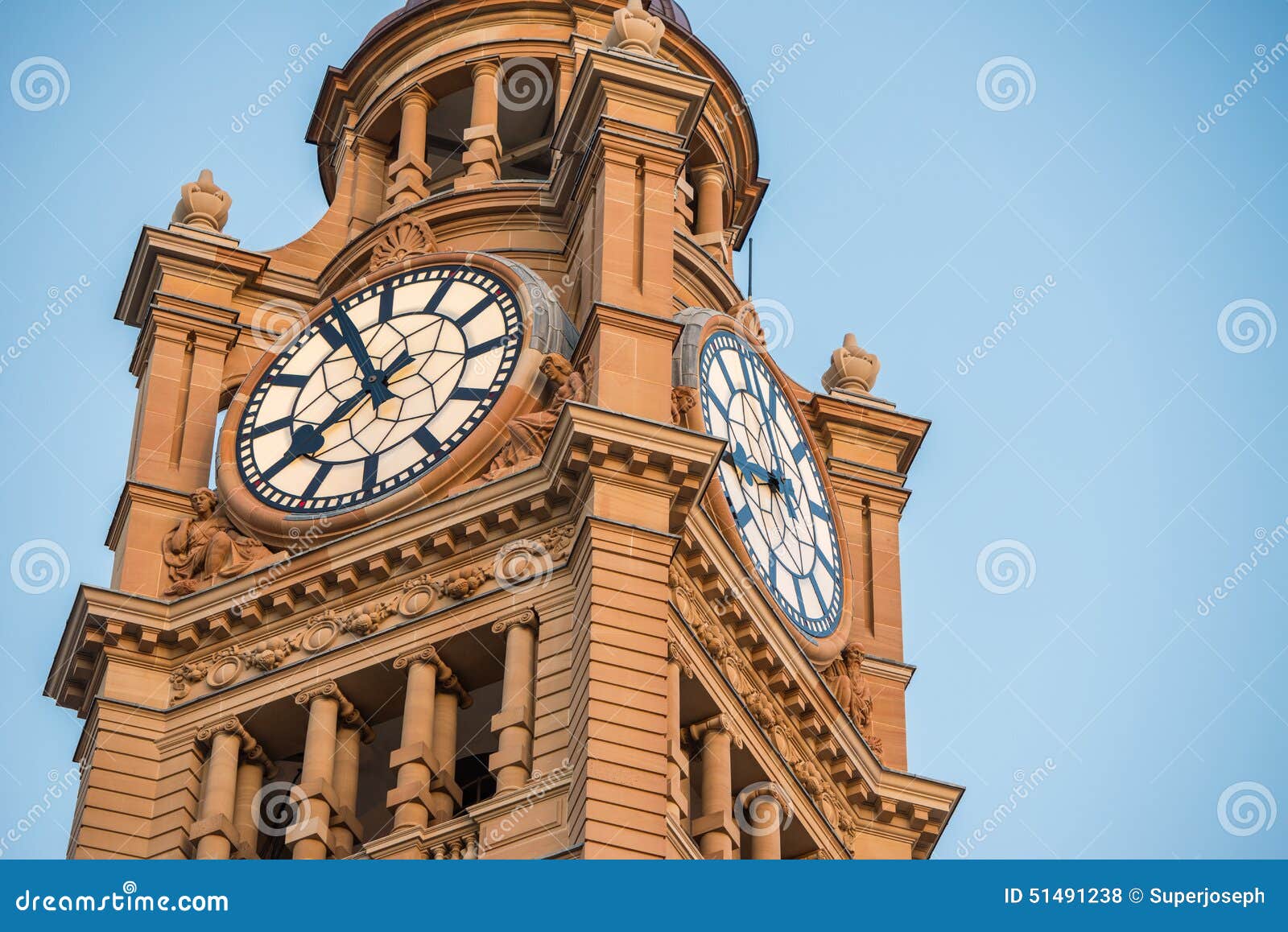 Clock tower stock photo. Image of holiday, brick, brown - 51491238