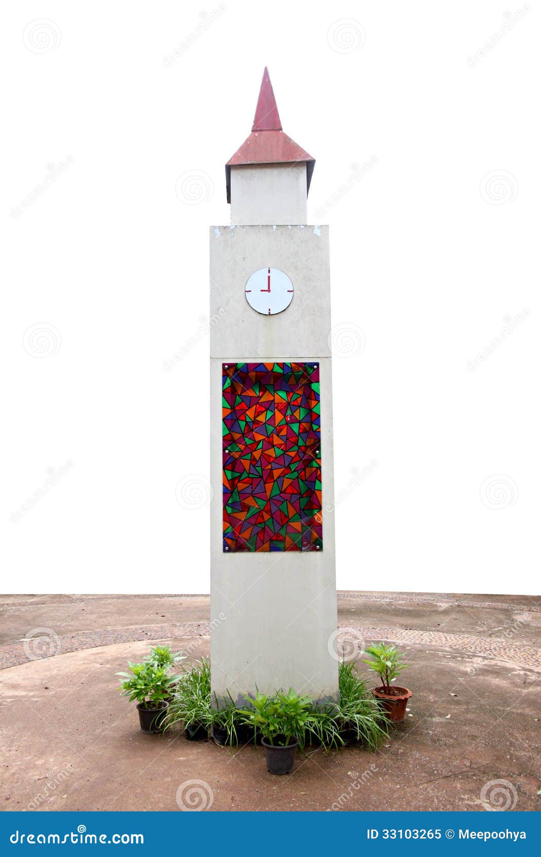 Clock Tower is Decorated with Stained Glass. Stock Image - Image of ...