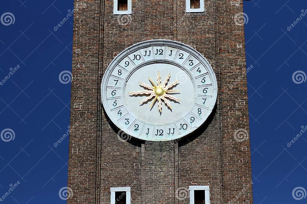 Clock Tower Detail stock image. Image of sunlit, brickwork - 19152913