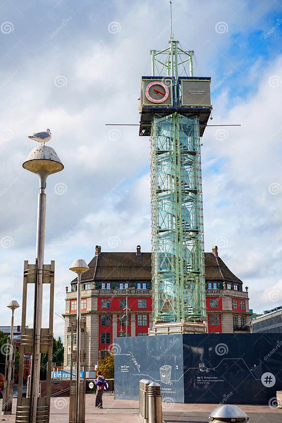 Clock Tower at Downtown Oslo Norway Editorial Photo - Image of norway ...