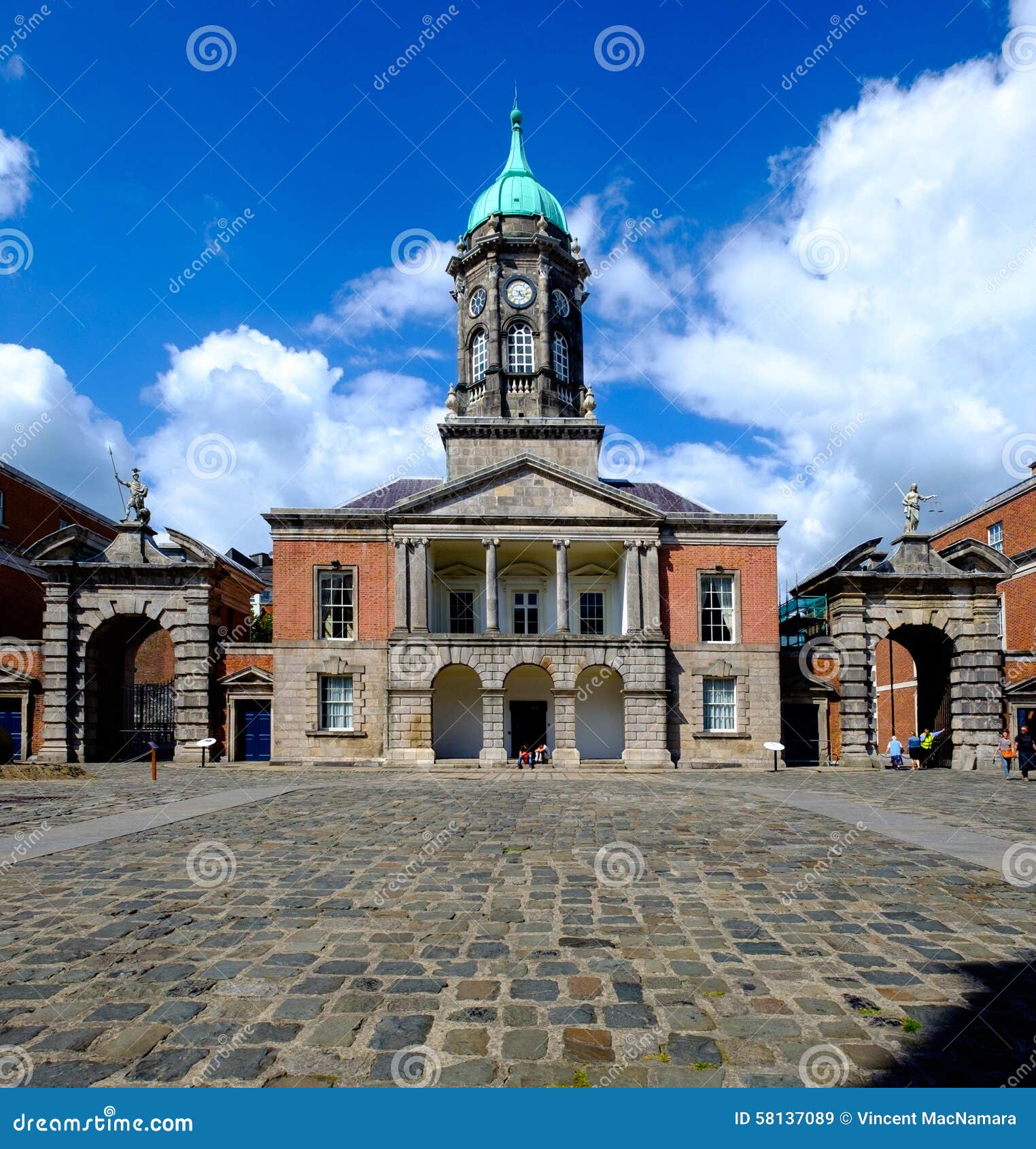 Clock Tower in Dublin Castle Yard Editorial Stock Image - Image of ...