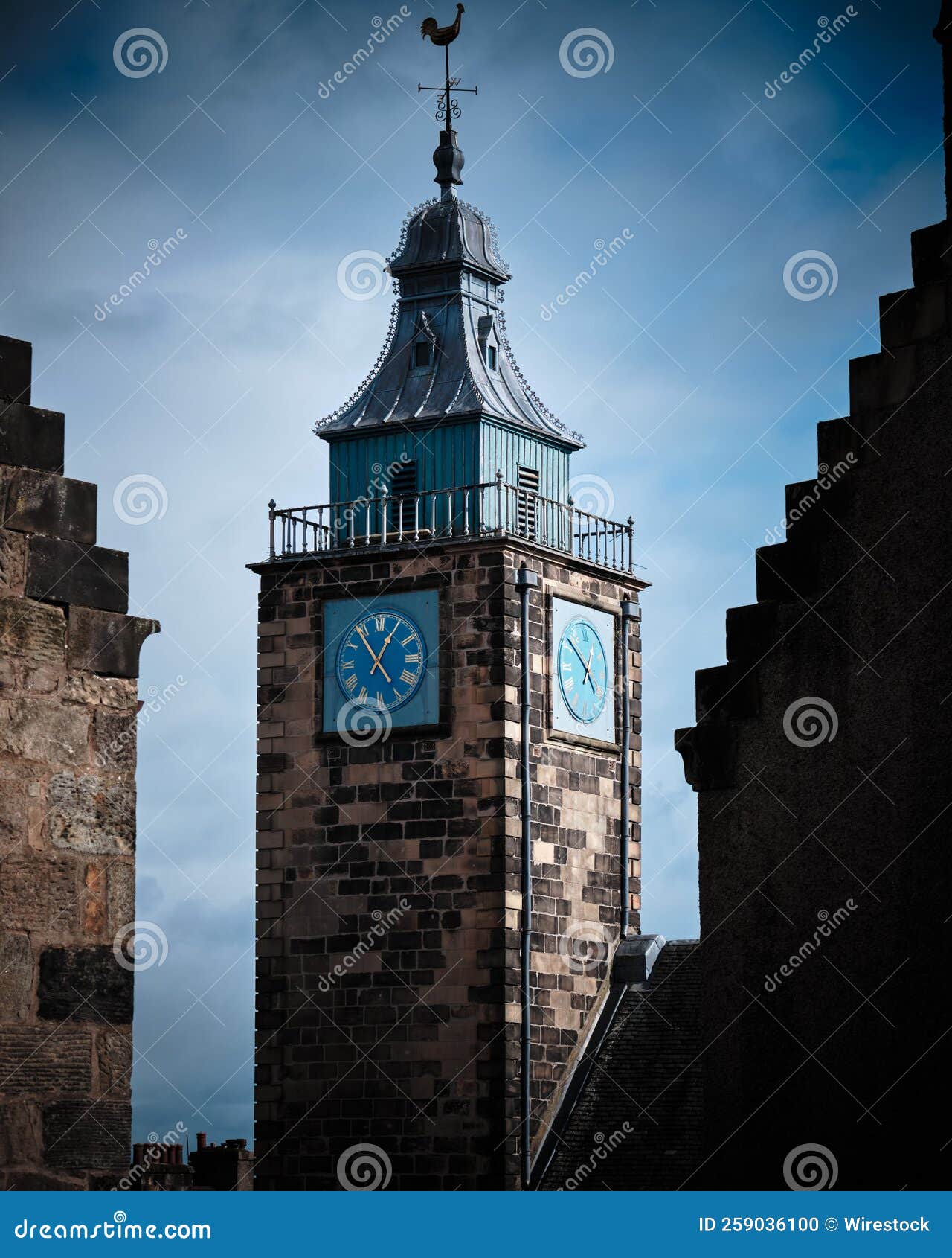 Clock Tower of the Famous Wallace Monument in Stirling, Scotland Stock ...