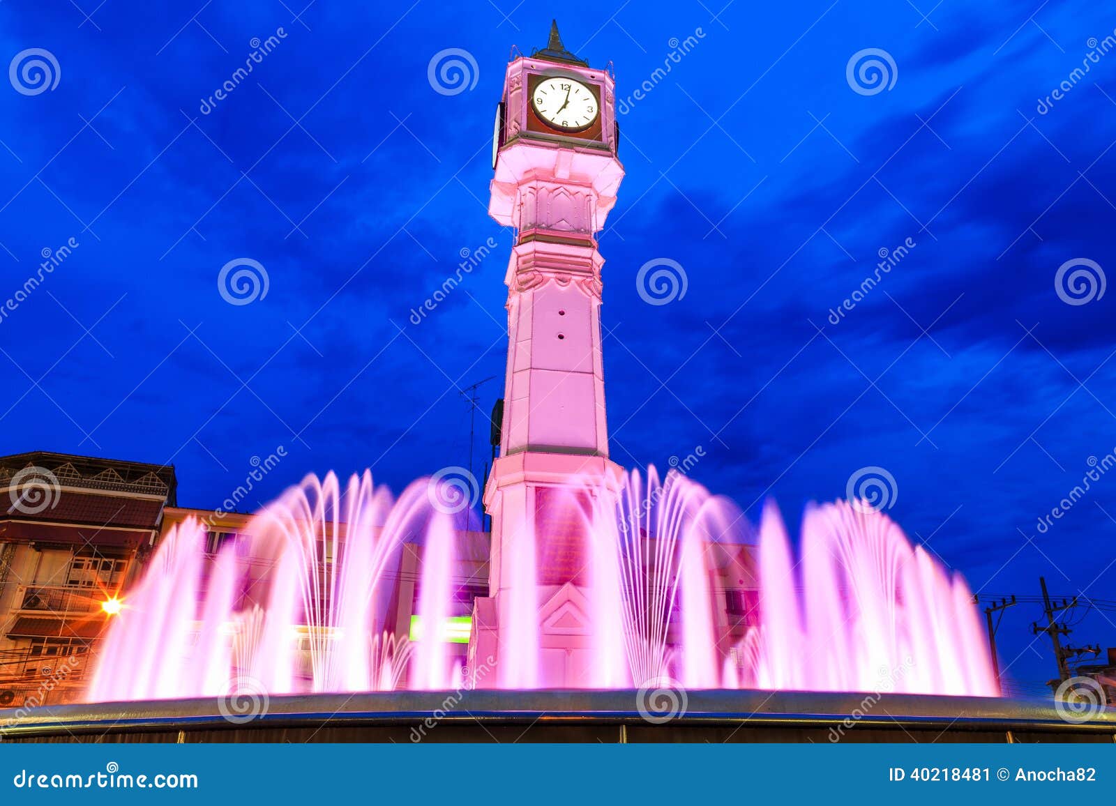 Clock tower stock image. Image of time, dark, tower, evening - 40218481