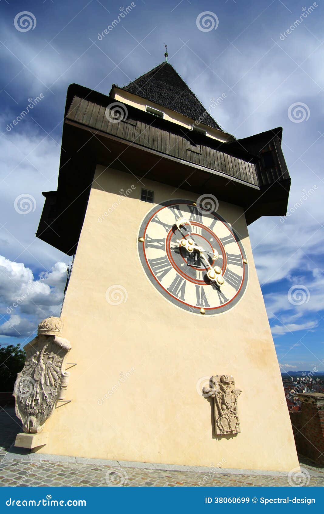 The Clock tower in Graz stock image. Image of tourism - 38060699