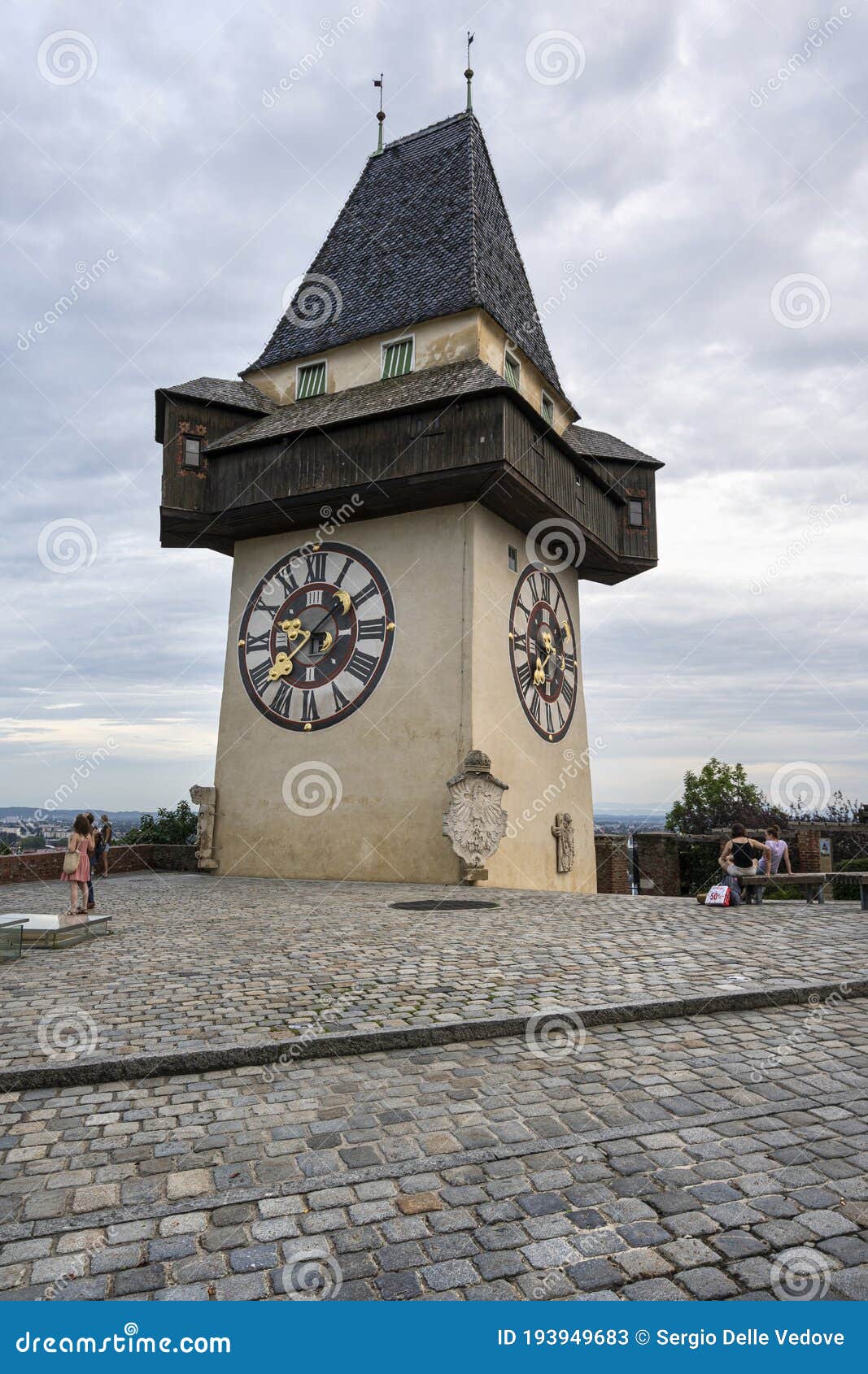 Clock tower in Graz editorial stock photo. Image of austrian - 193949683
