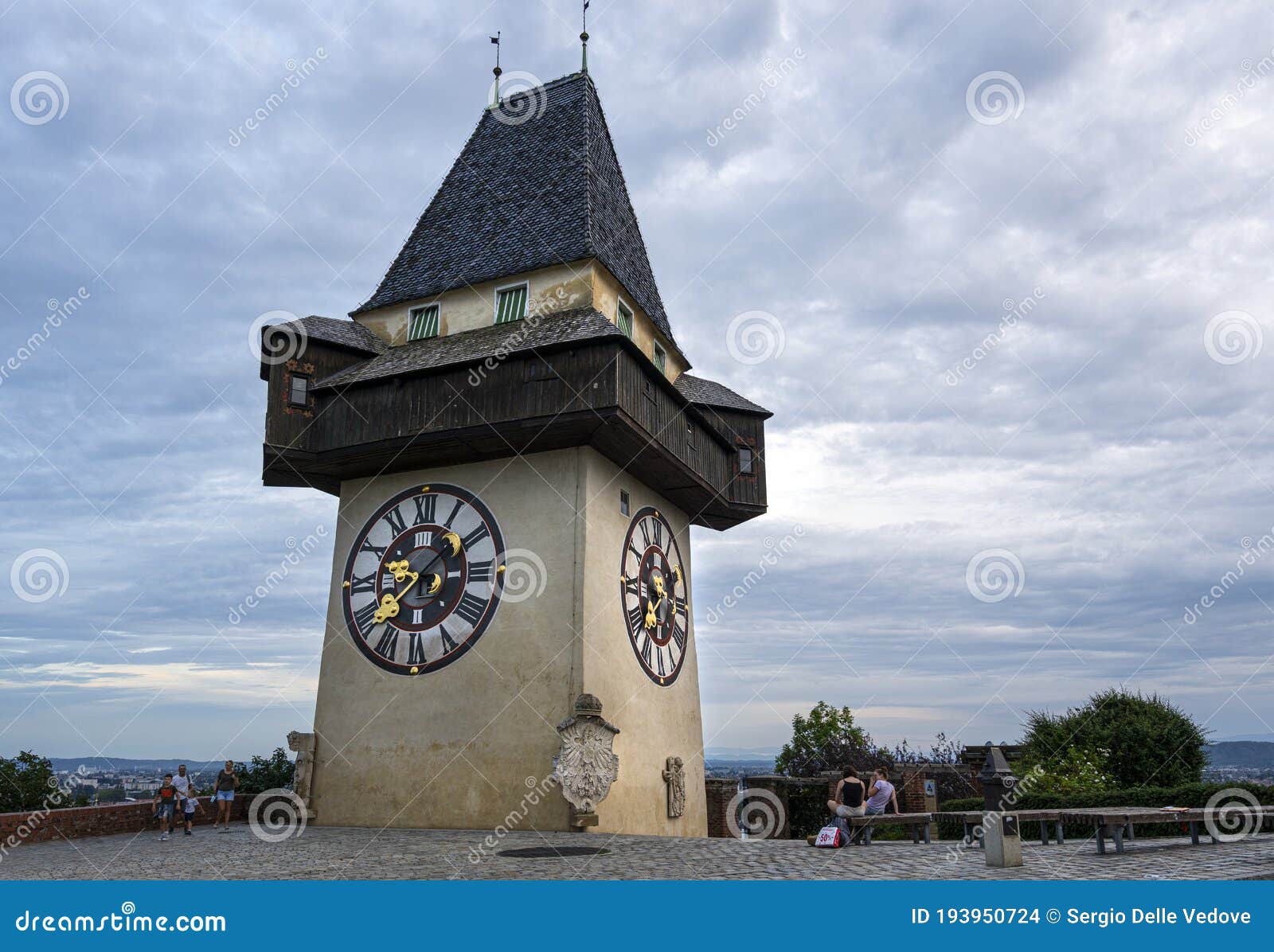 Clock tower in Graz editorial stock image. Image of outdoors - 193950724