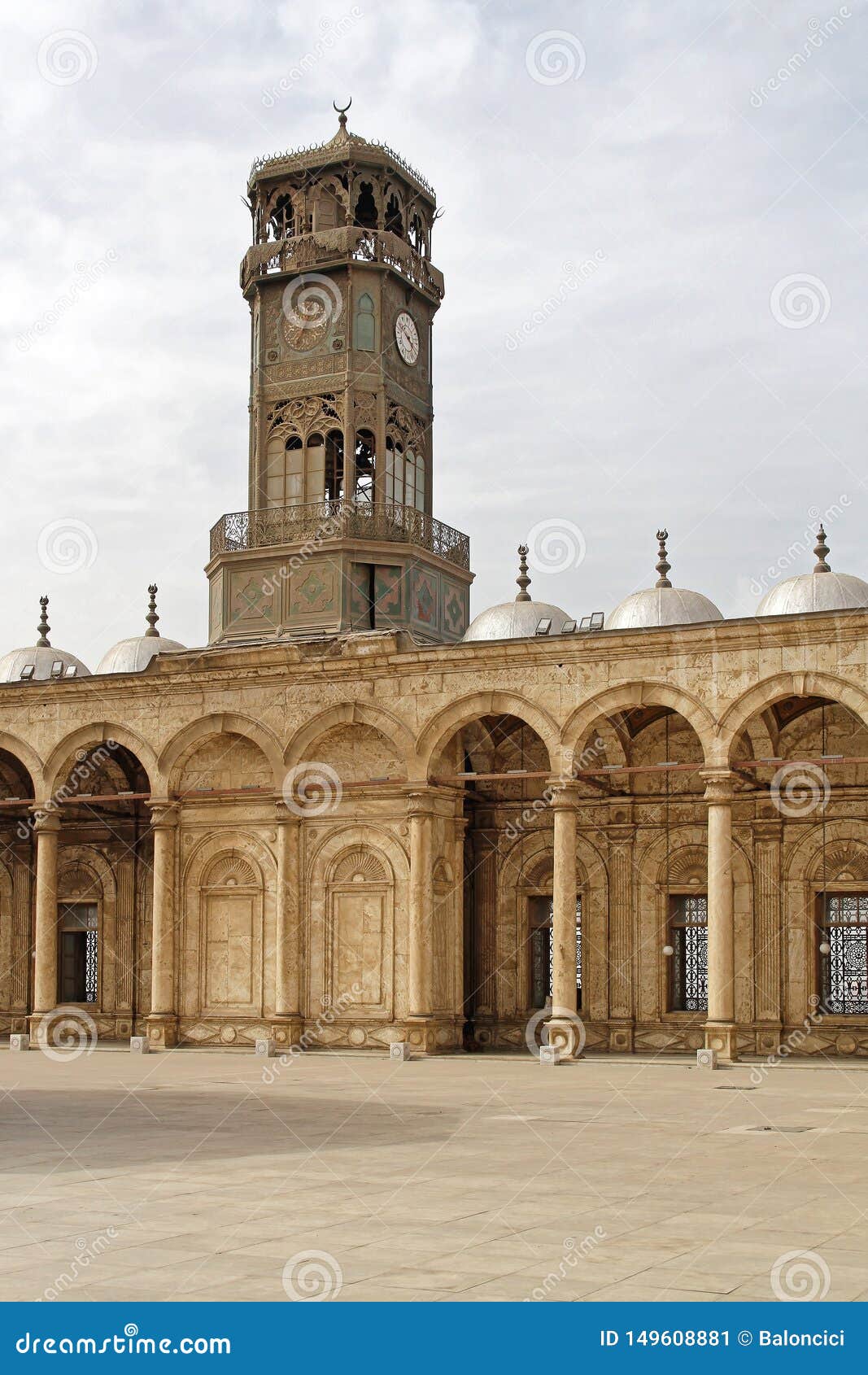Clock Tower Great Mosque stock image. Image of religion - 149608881