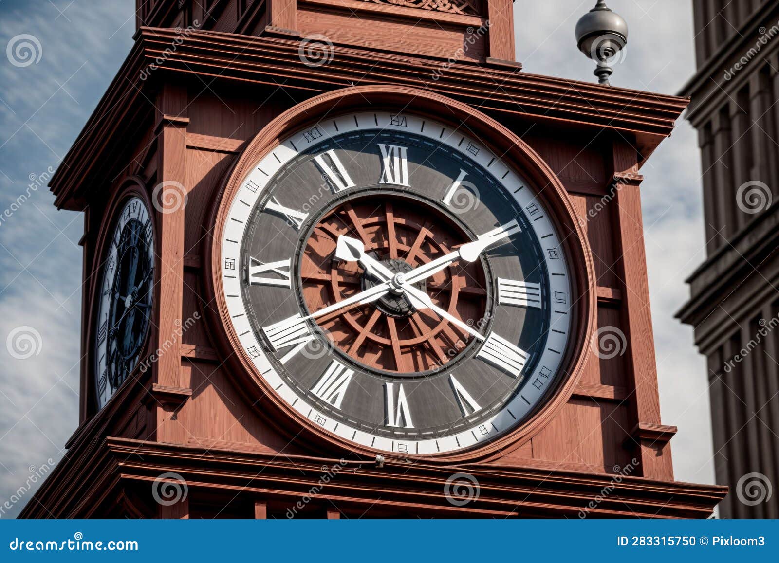 A Clock Tower with Hands Moving Counterclockwise Stock Illustration ...