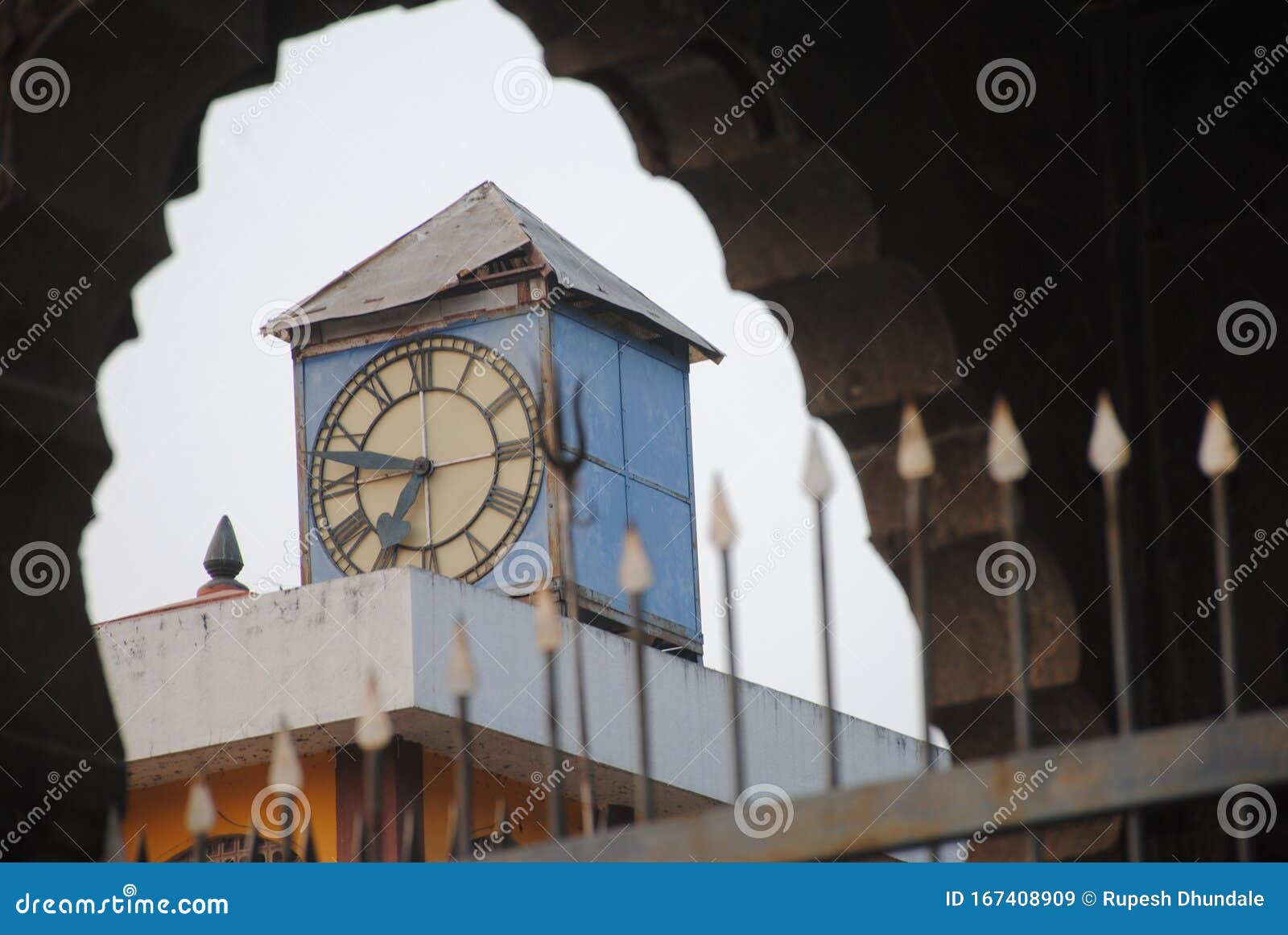 Clock Tower in India Sky Background Stock Image - Image of tower, india ...