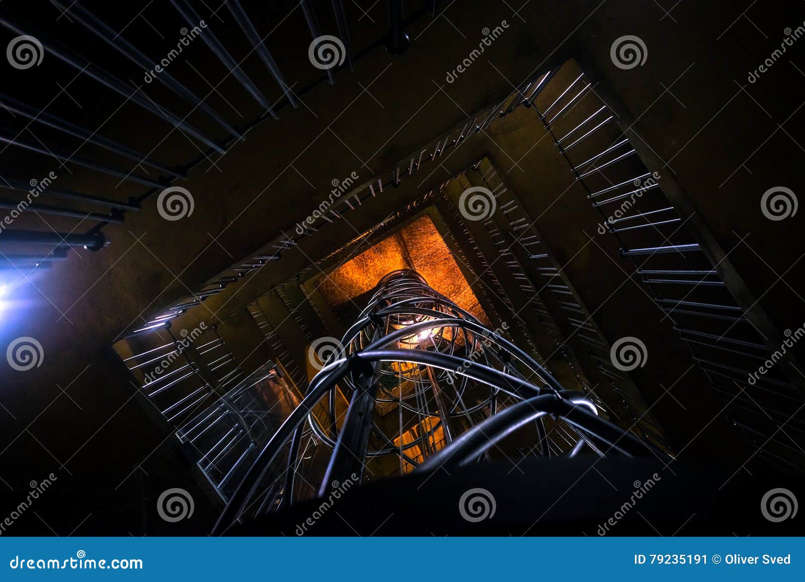 Clock tower interior stock image. Image of shaft, medieval - 79235191