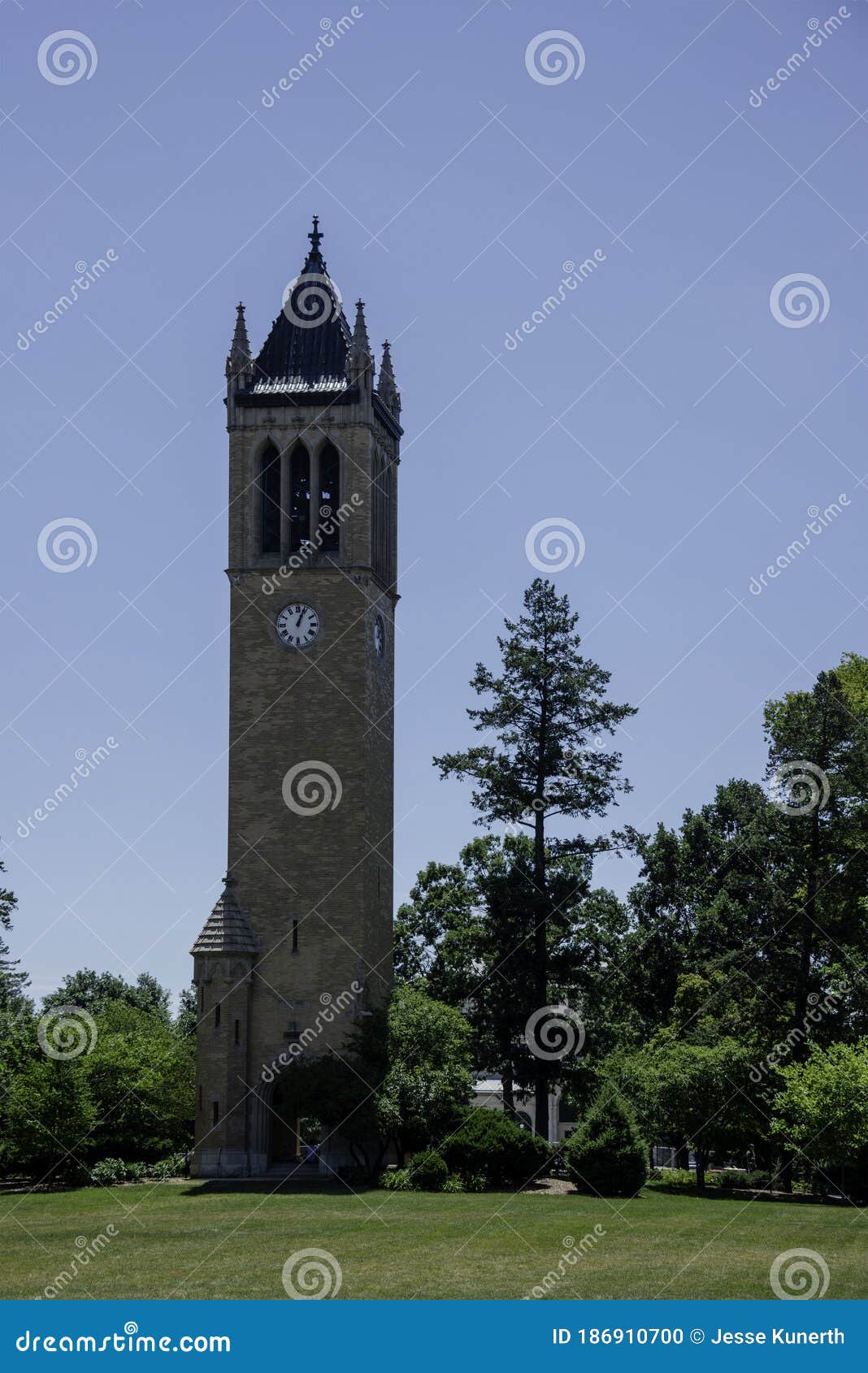 Clock Tower in Iowa in the Summer. Stock Photo - Image of state ...