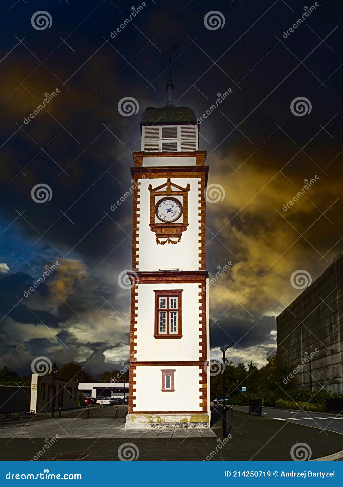 Clock Tower in an Irish Town Stock Image - Image of house, medieval ...