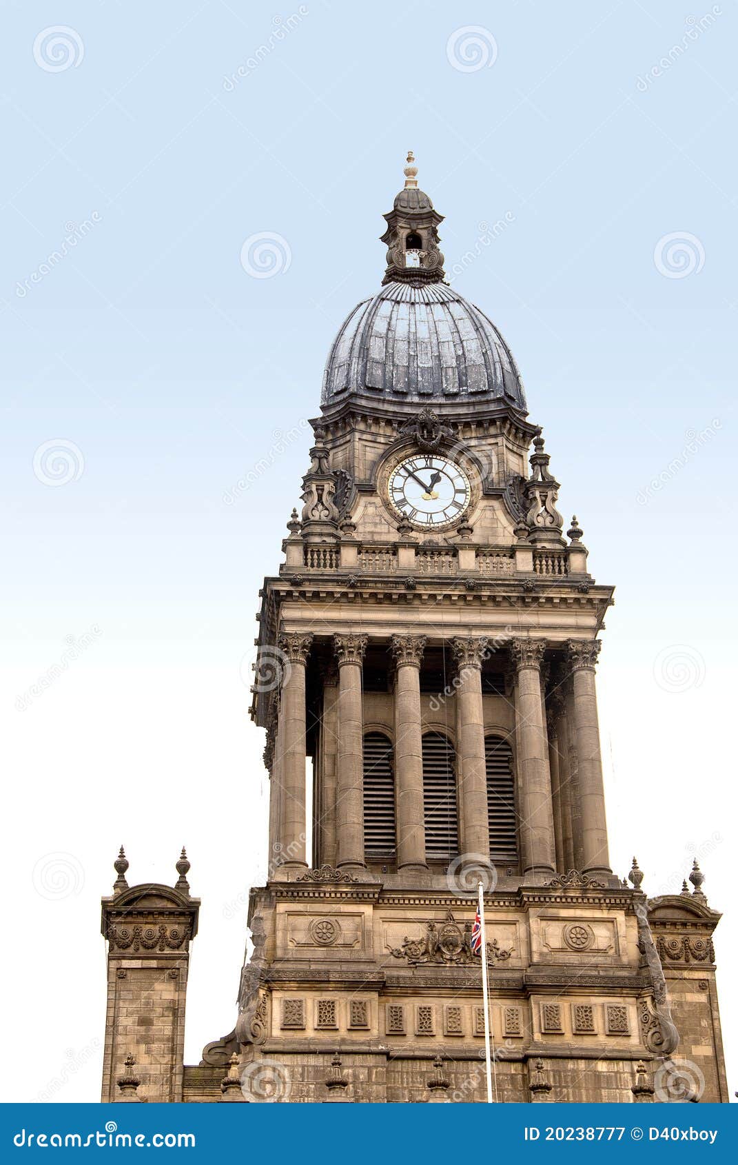 Clock Tower of Leeds Town Hall Stock Image - Image of detail ...