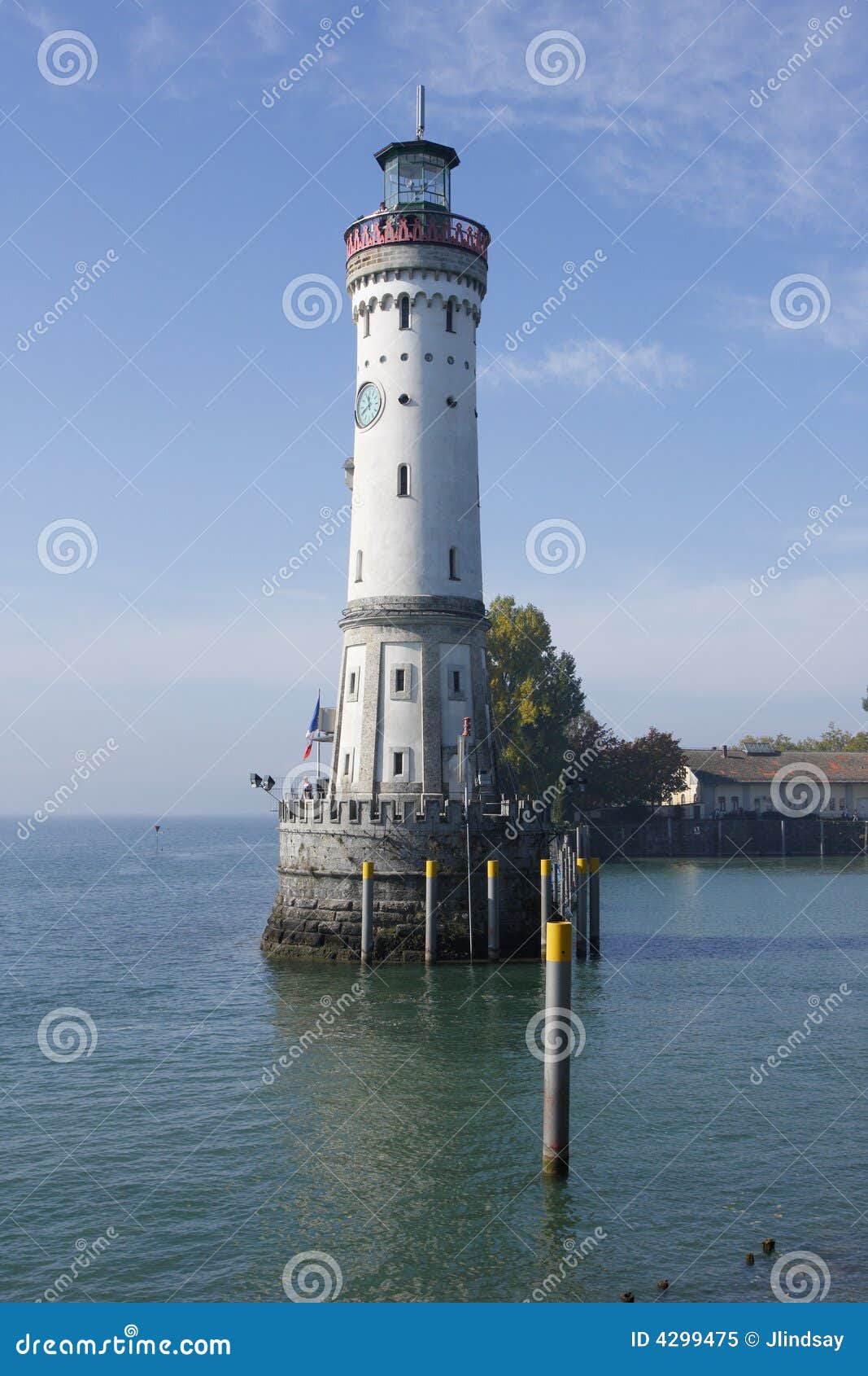 Clock Tower and Lighthouse #1, Lindau Harbour Stock Image - Image of ...