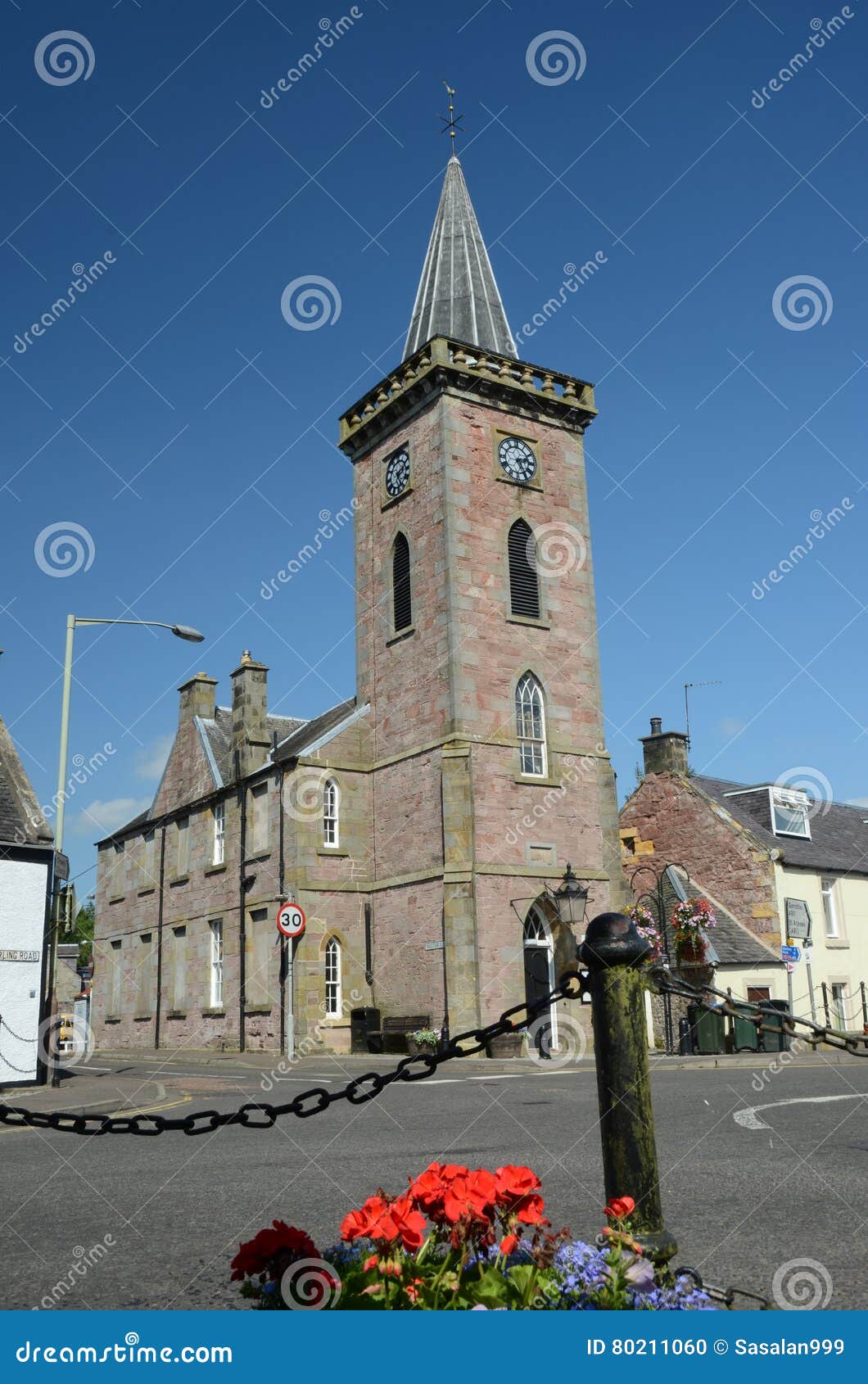 Clock Tower in Milnathort stock photo. Image of landmark - 80211060