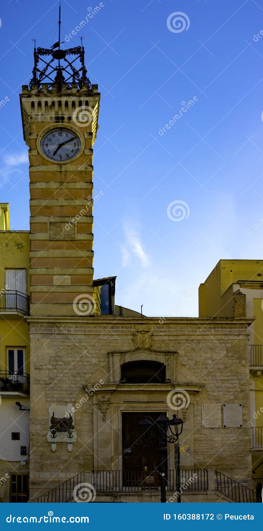 Clock tower of Modugno stock photo. Image of modugno - 160388172