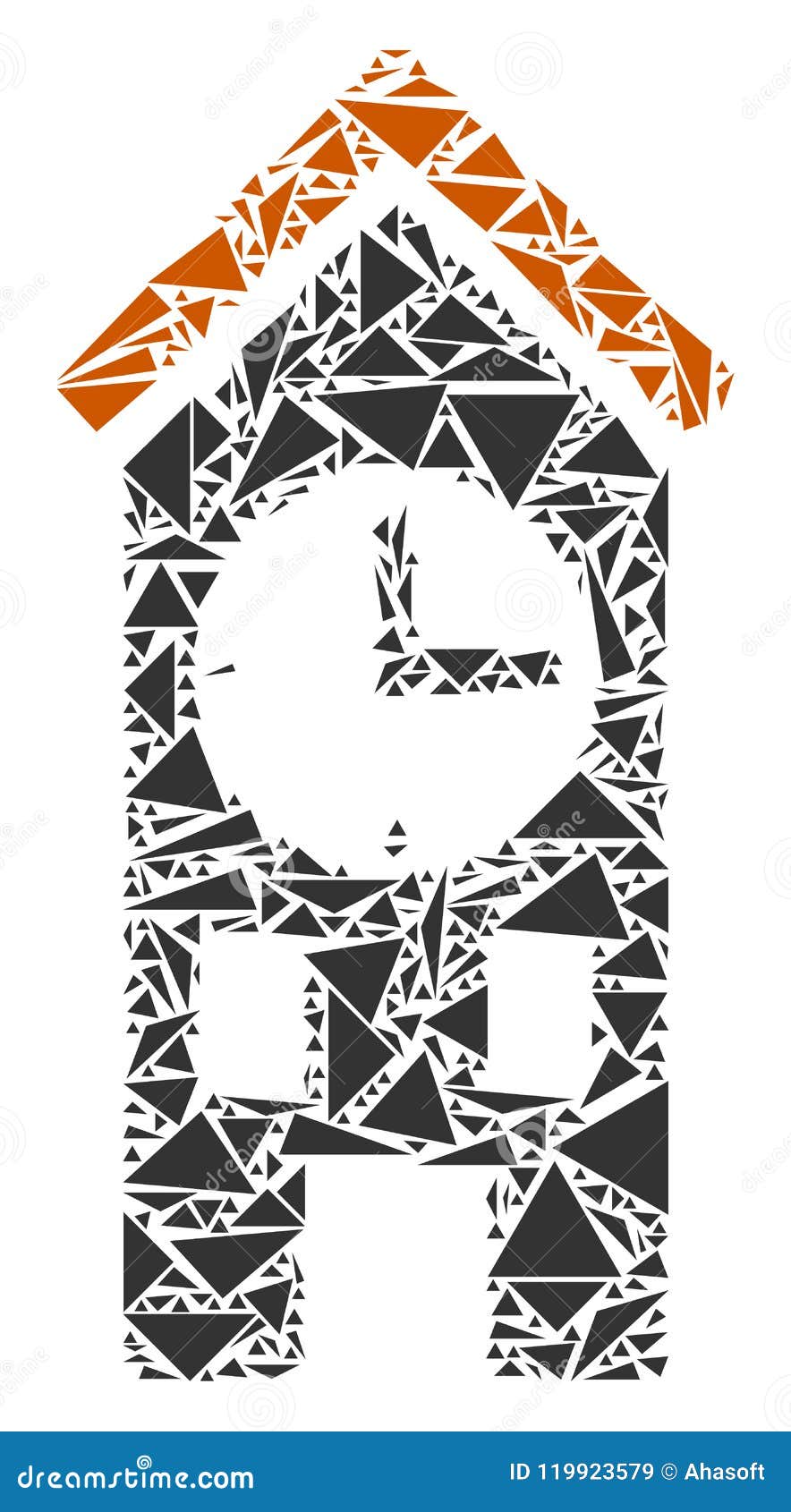 Clock Tower Mosaic of Triangles Stock Vector - Illustration of combined ...