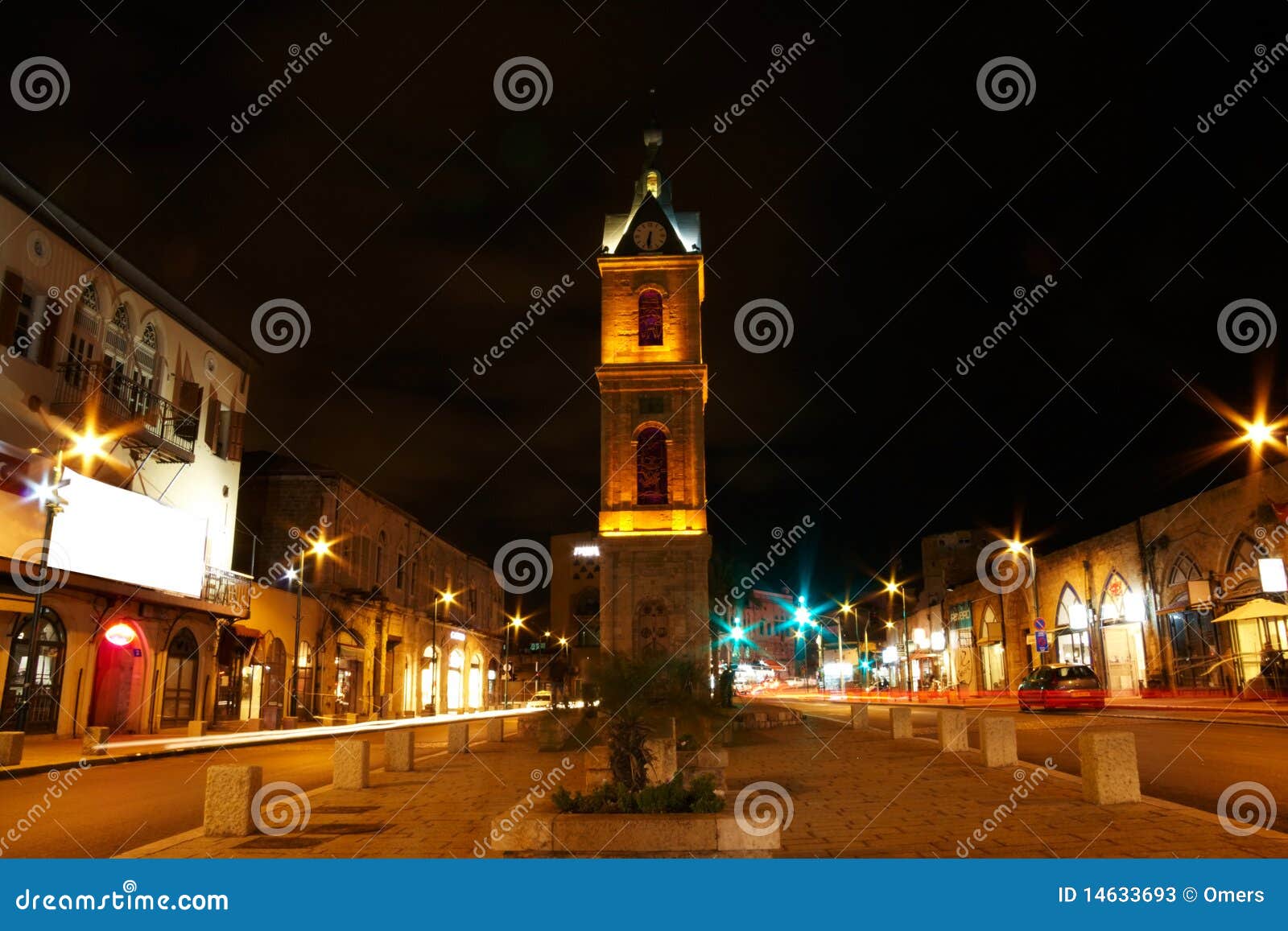 Clock tower at night stock image. Image of medieval, dramatic - 14633693