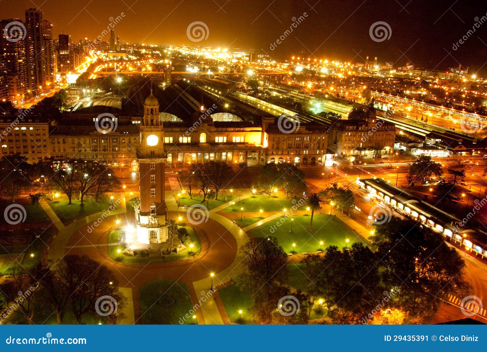Clock tower at night stock image. Image of light, building - 29435391