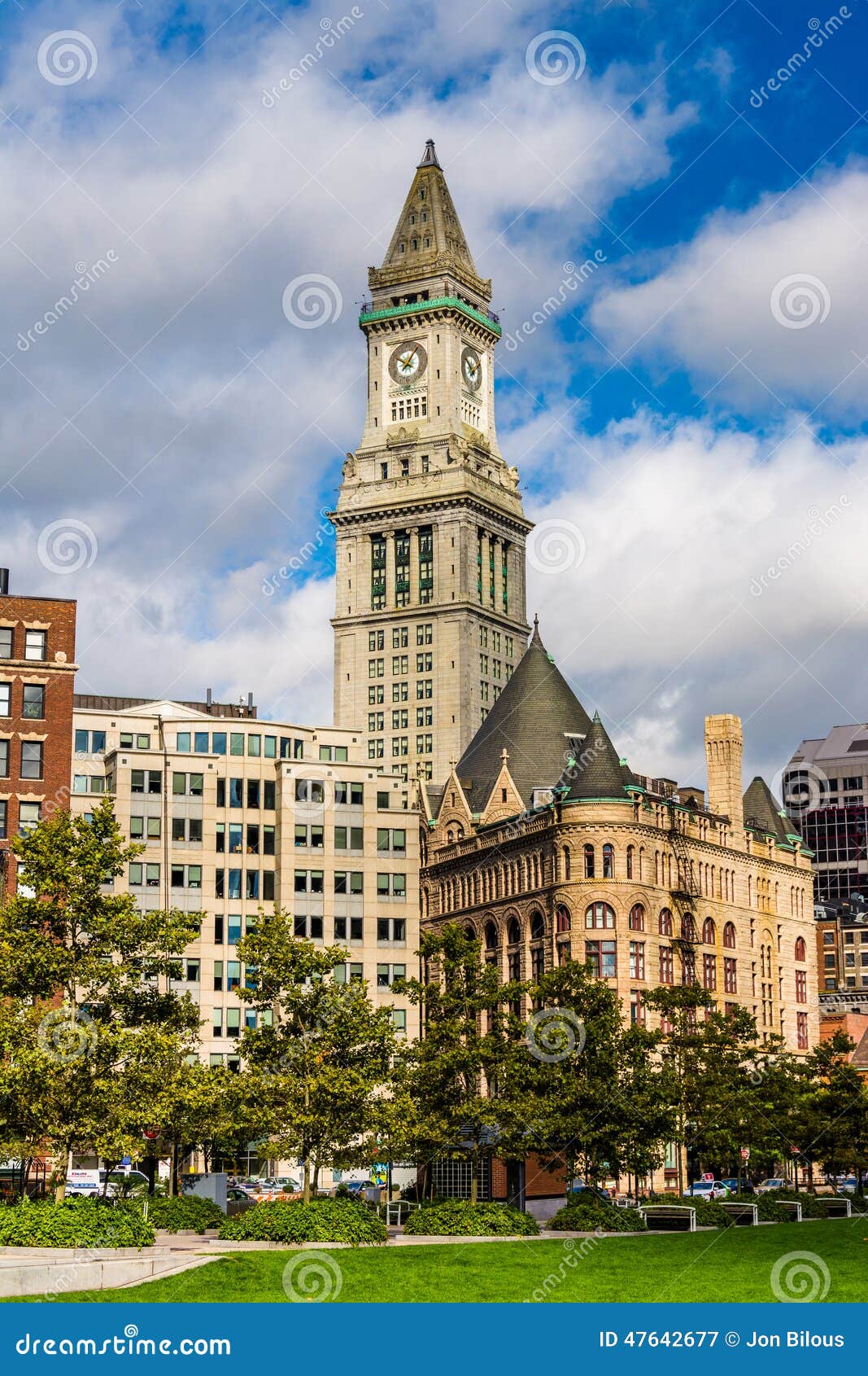 Clock Tower and Other Buildings in Boston, Massachusetts. Stock Image ...