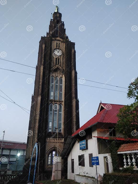 Clock Tower in Pala Kerala India Stock Image - Image of india, tower ...