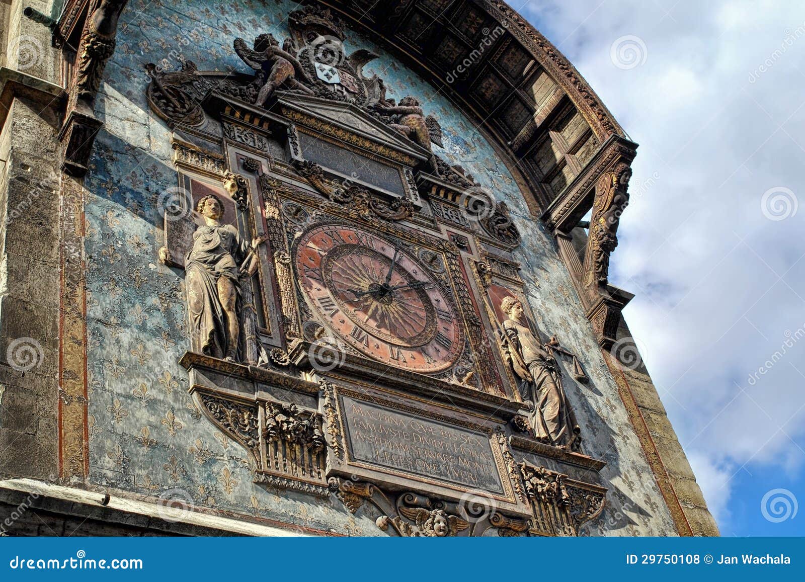 The clock tower in Paris stock photo. Image of clock - 29750108