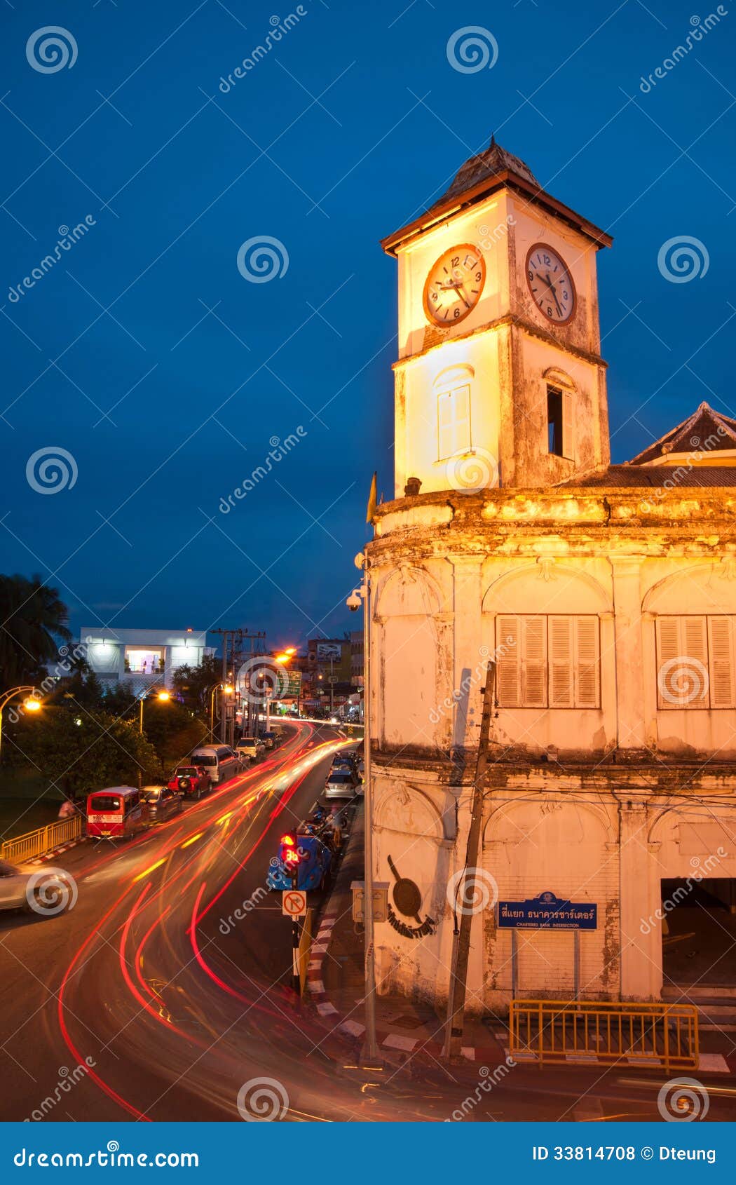 Clock tower stock photo. Image of phuket, twilight, time - 33814708