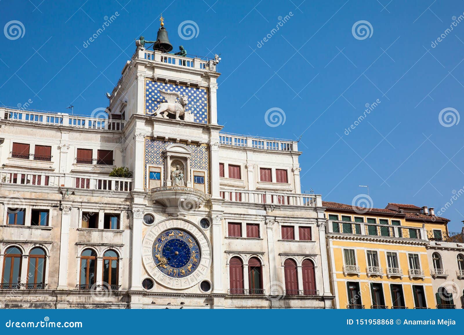 Clock Tower at the Piazza San Marco in Venice Built in 1499 Stock Photo ...