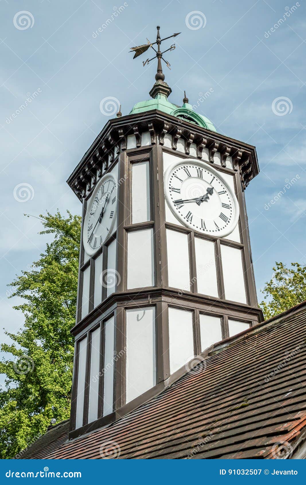 The Clock Tower with the Pointer Direction Stock Image - Image of sign ...