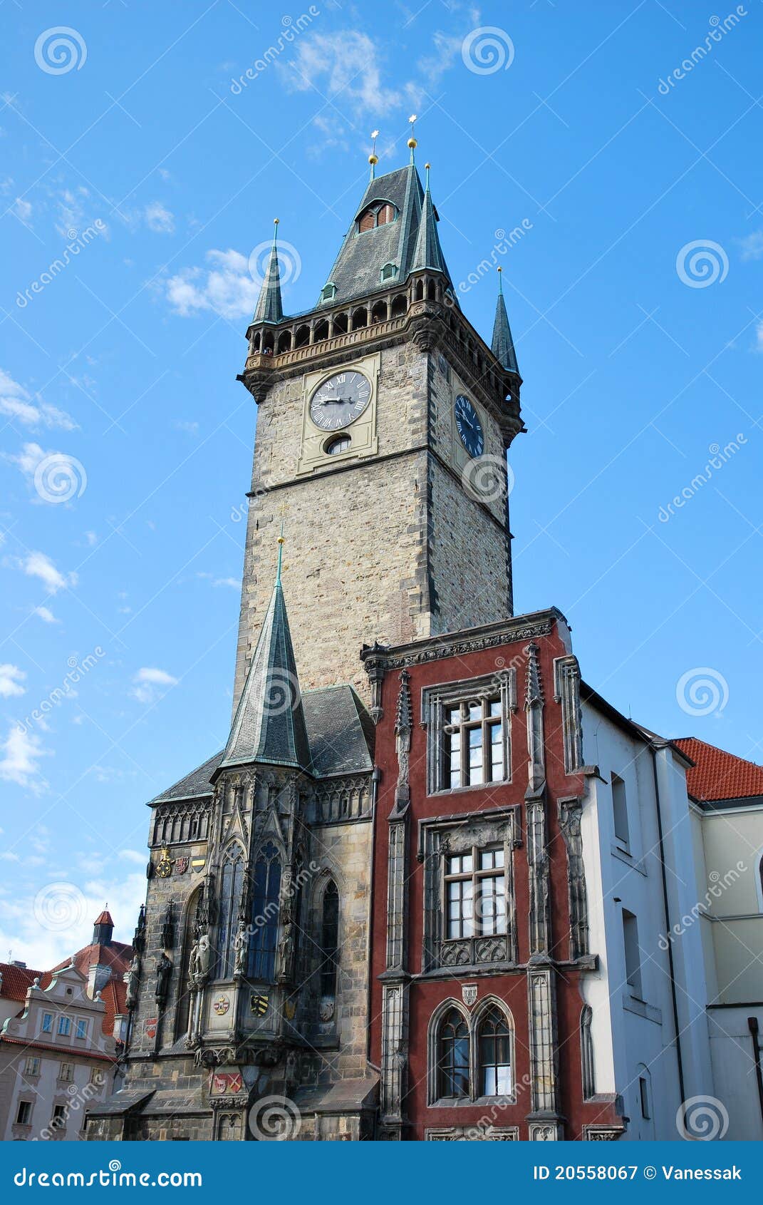 Clock tower in Prague stock image. Image of building - 20558067