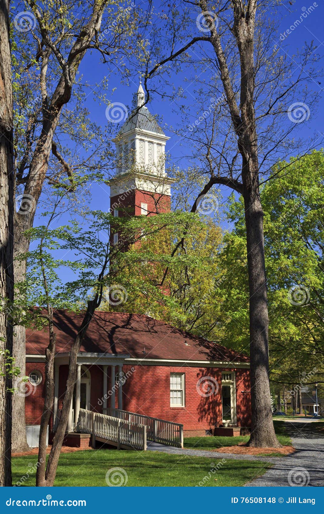 Clock Tower at Queens University in Charlotte Stock Photo - Image of ...