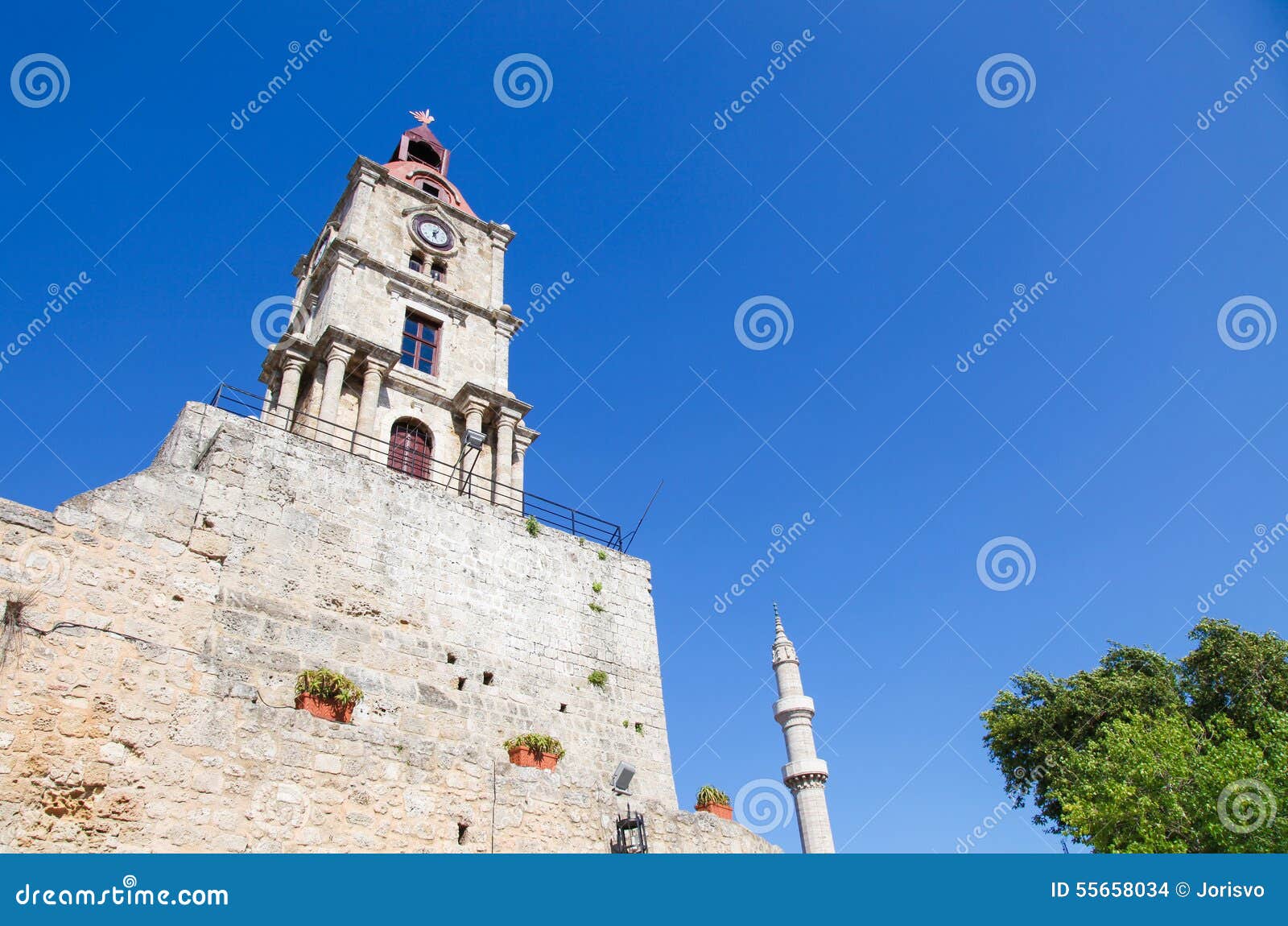Clock Tower of Rhodes, Greece Stock Photo - Image of landmark, symbolic ...