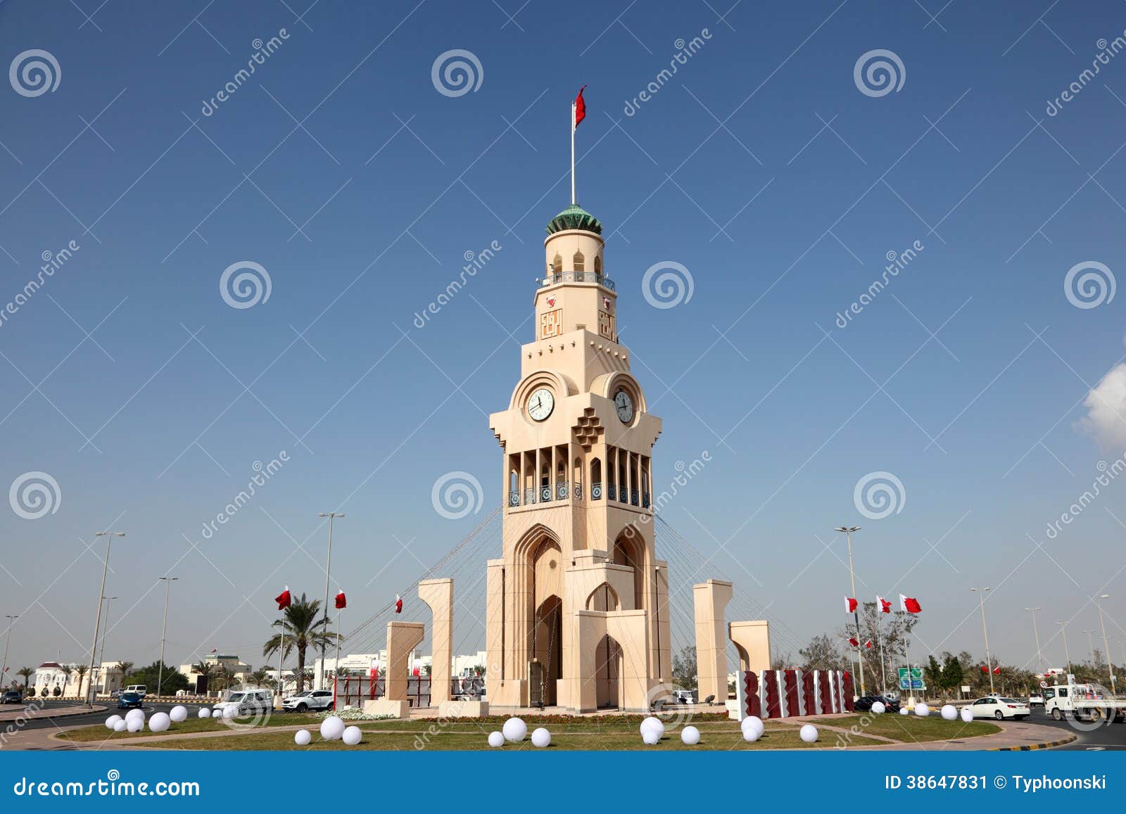 The Clock Tower in Riffa, Bahrain Stock Image - Image of riffa, fort ...