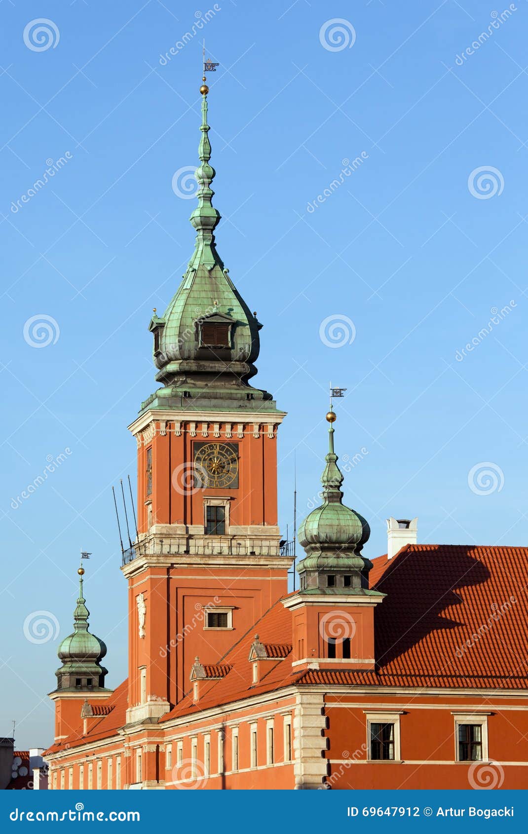 Clock Tower of the Royal Castle in Warsaw Stock Photo - Image of town ...