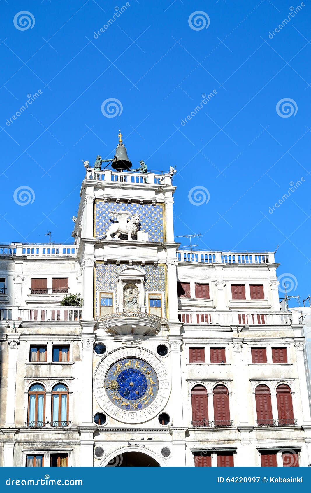 The Clock Tower on San Marco Square in Venice Stock Image - Image of ...