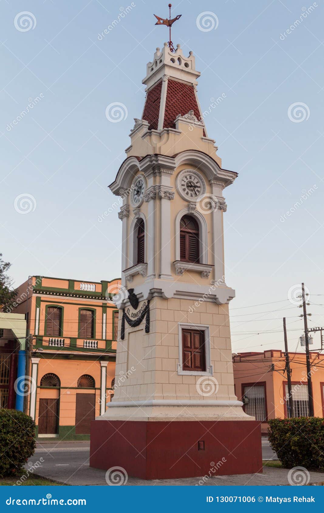 Clock Tower in Santiago De Cuba, Cu Stock Photo - Image of cuba, clock ...