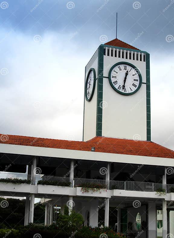 Clock tower in school stock photo. Image of telling, tall - 5900392